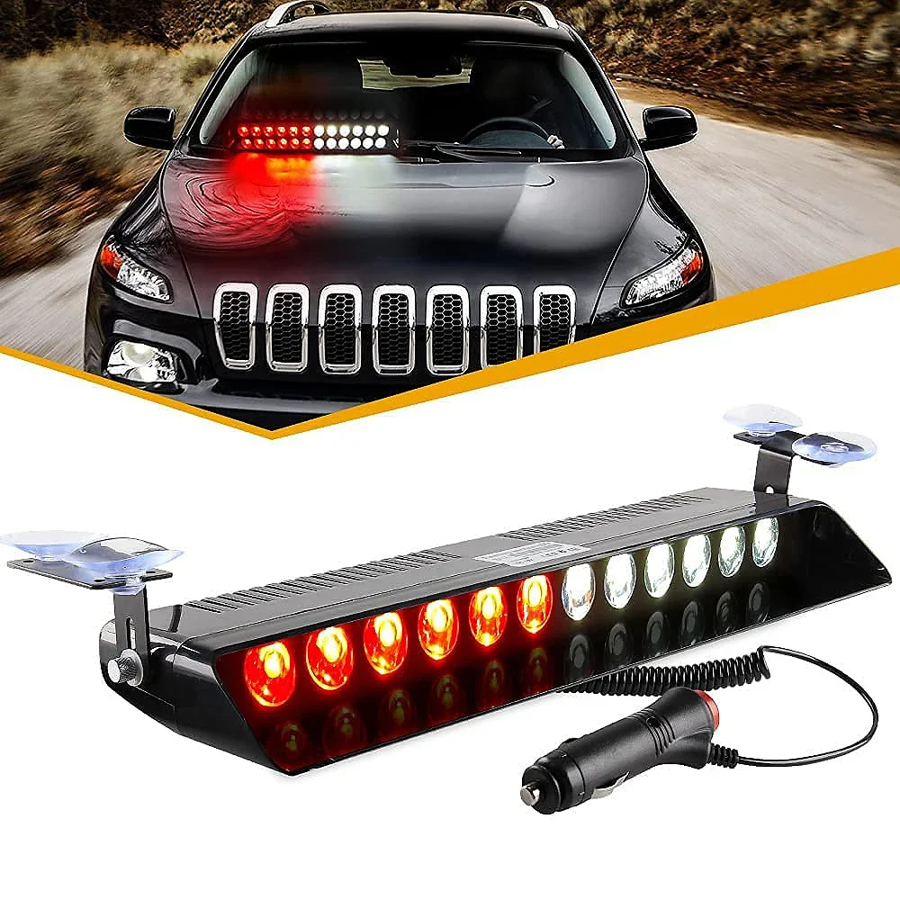 Police-Lights-Car-LED-Strobe-Lamp-12LED-Red-Blue-White-Signal-Lamps ...
