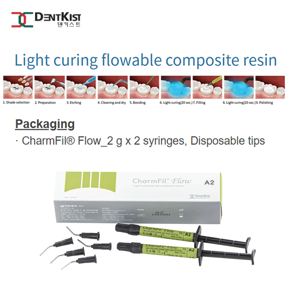 Dental-Charmfil-Flow-Dentkist-Korea-Flowable-Composite-Resin-A1-A2-A3-Filling-Material-Dentistry ...