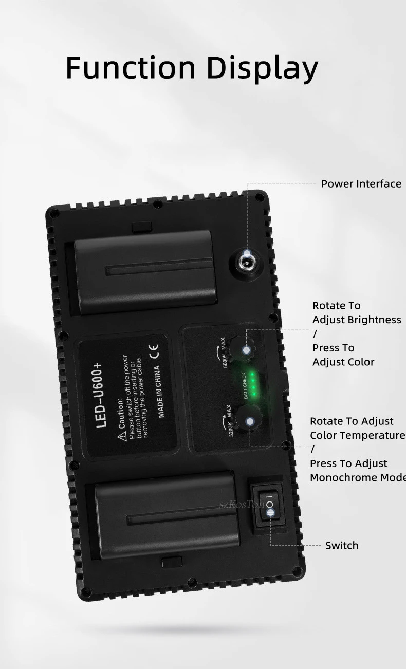 Lampe Vidéo LED U800 - RNCYN - RGB Dimmable - Trépied - Télécommande ...