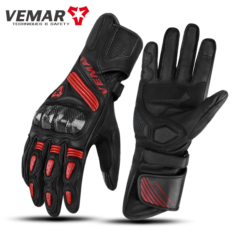 VEMAR VE-313 Motorcycle Genuine Leather Carbon Fiber Gloves Four ...