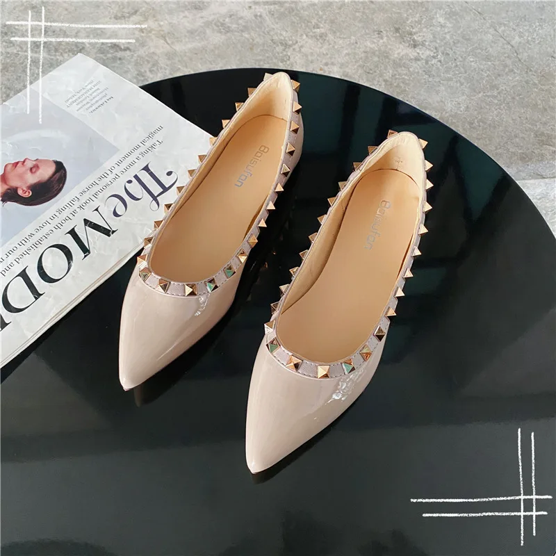 Brand-Women-Shoes-Autumn-Classic-Shallow-Rivet-Single-Shoe-Patent ...