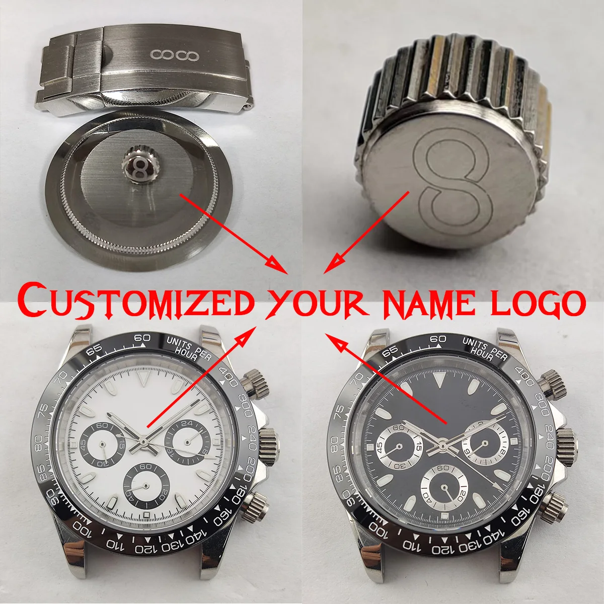 Casing Vk63 Logo Kustom Casing Jam Tangan Nh35 Jam Tangan Chronograph ...