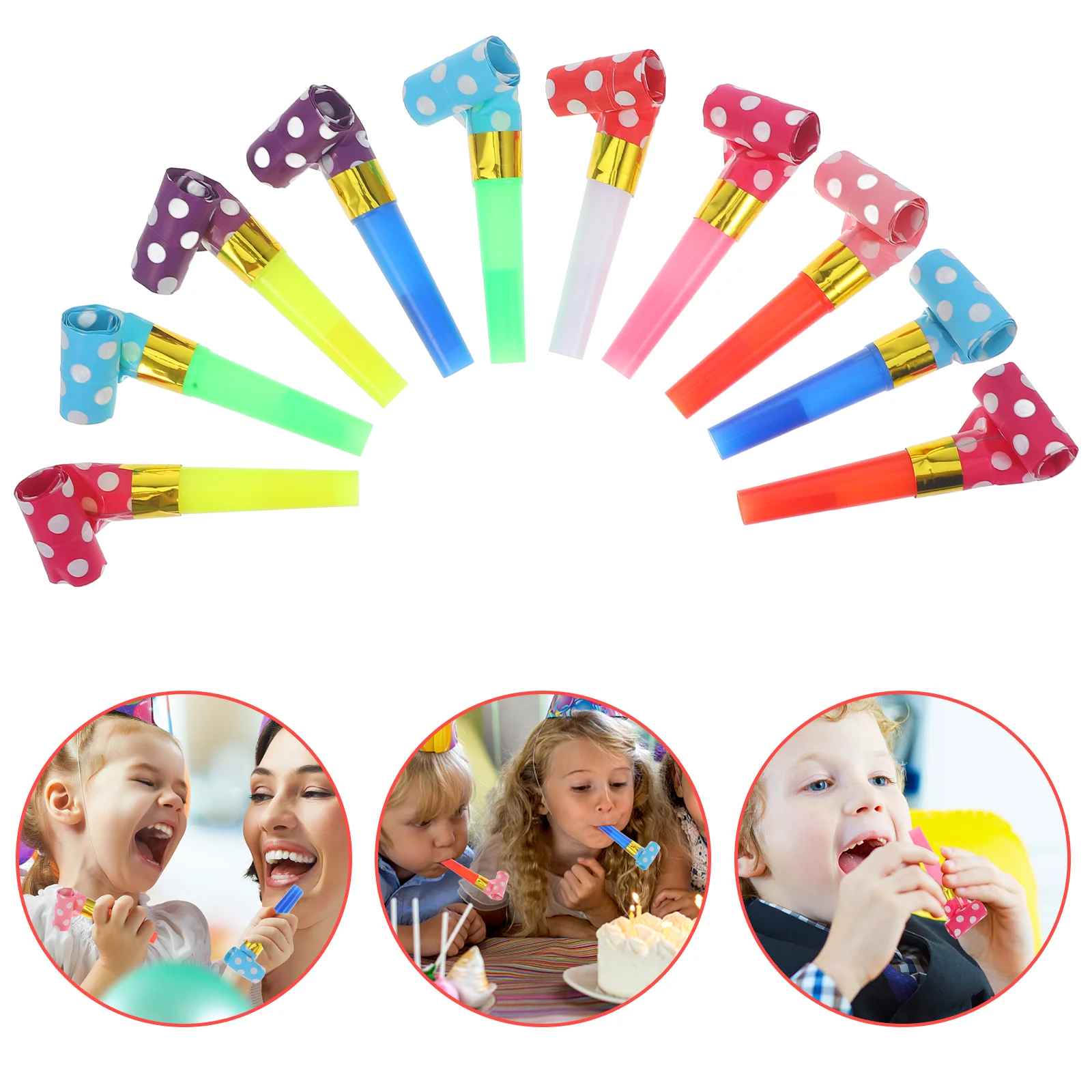 60pcs-Trumpet-Blow-Whistle-Birthday-Party-Blower-Plastic-Noise-Makers ...