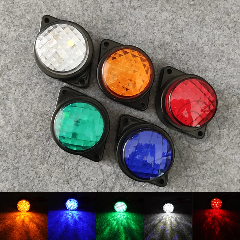 10PCS-LED-Indicators-12V-24V-Round-Trailer-Side-Marker-Light-Yellow ...
