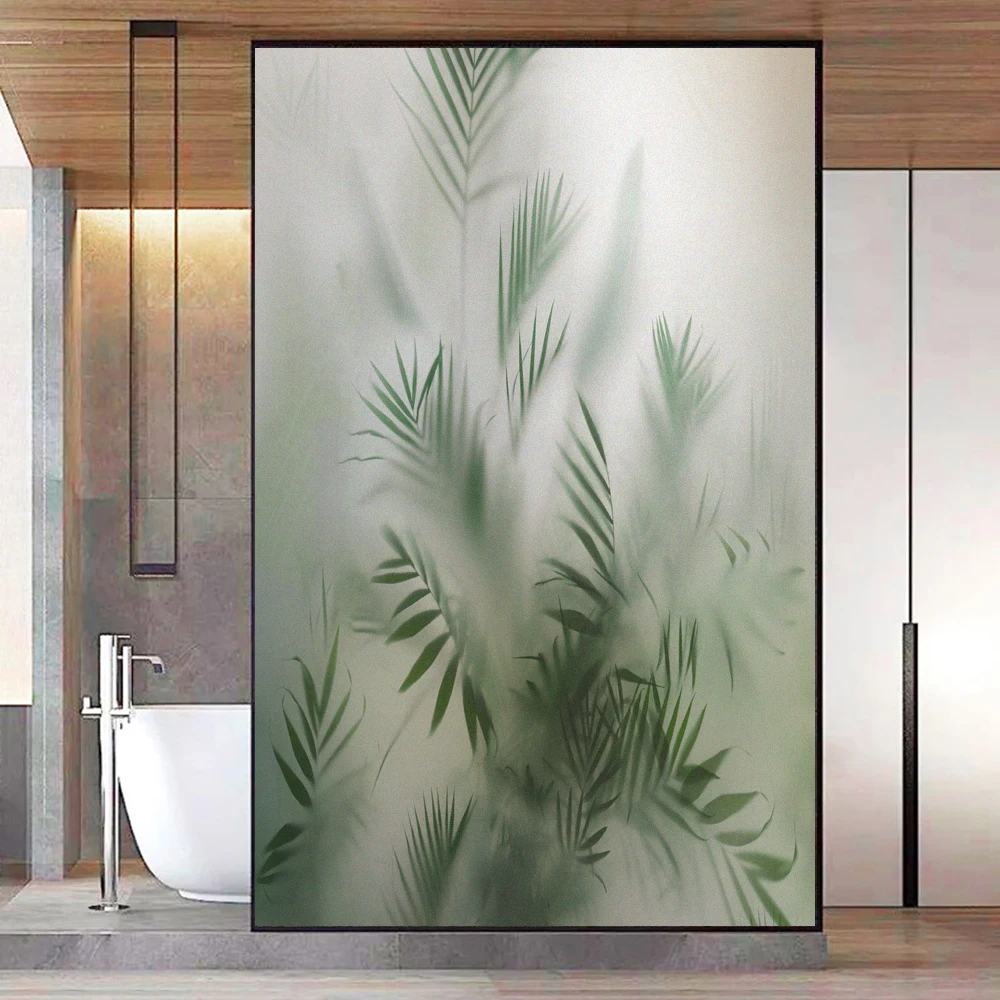 Static-Cling-Green-Plants-Pattern-Privacy-Window-Film-Heat-Control-UV ...