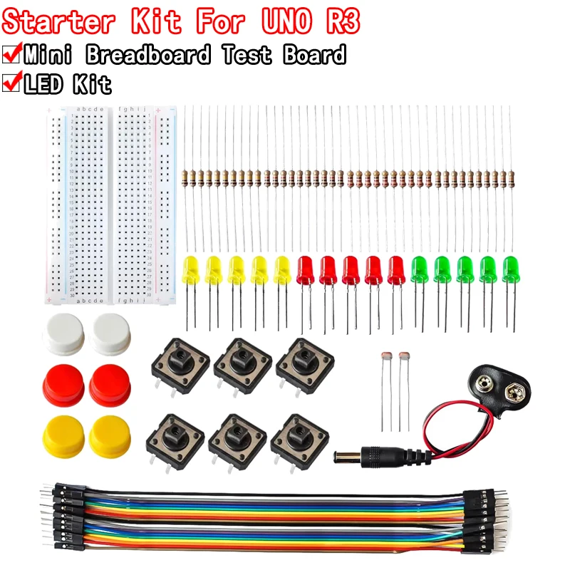 Smart-Electronics-Starter-Kit-For-arduino-uno-r3-mini-Breadboard-LED ...