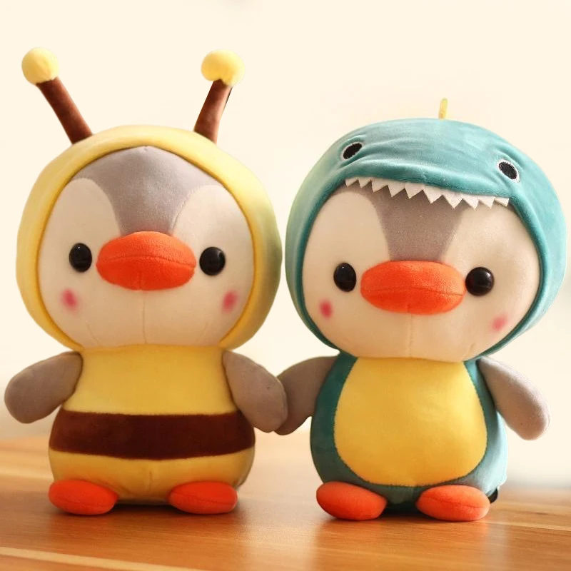 Kawaii-Plush-Toy-Penguin-Turn-To-Dinosaur-Frog-Unicorn-Bee-Stuffed-Doll ...
