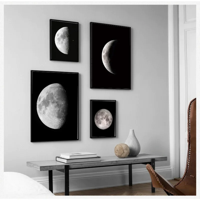 Modern Abstract Wall Art Moon Astronomy Satellite Posters And Printed ...