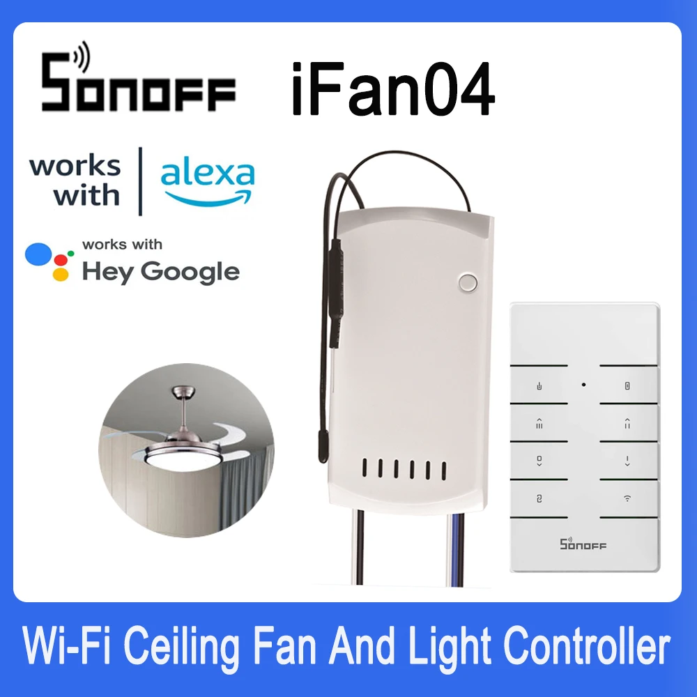 SONOFF iFan04 L/H WiFi Ceiling Fan And Light Switch Controller Support ...