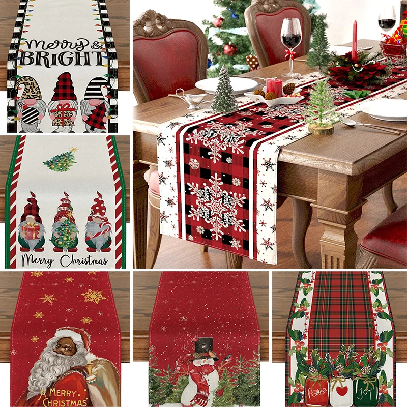 Christmas-Table-Runner-Santa-Claus-Tablecloth-Decorative-Dining-Table ...