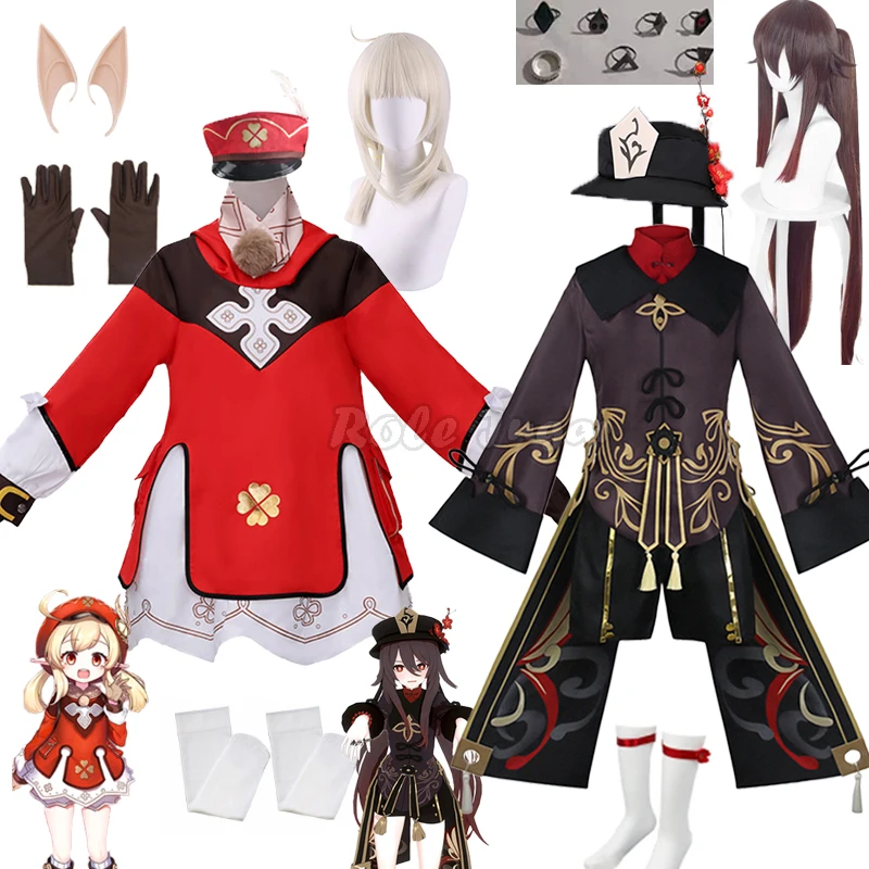 Genshin Impact Hutao Cosplay Costume Uniform Wig Cosplay Anime Game Hu ...