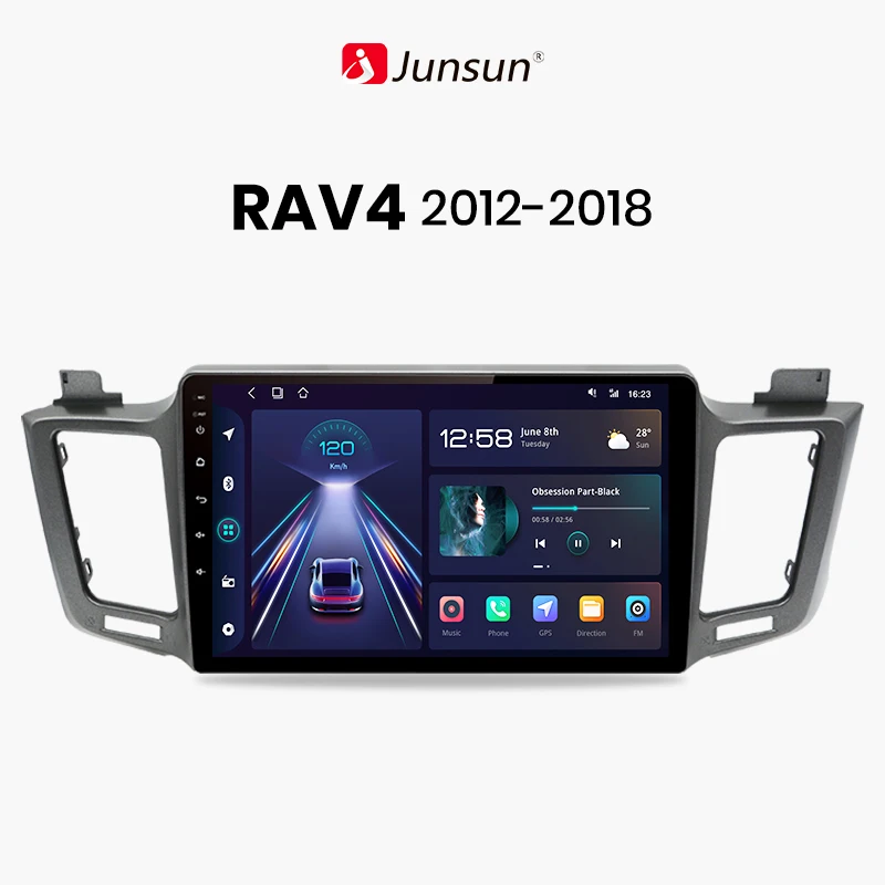 Junsun Wireless Carplay Android Auto Car Radio For Toyota RAV4 RAV 4 ...