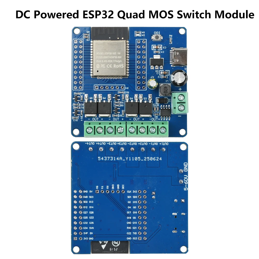 2/4 Way MOS Switch Module Onboard ESP32-32E Module WIFI Bluetooth ...