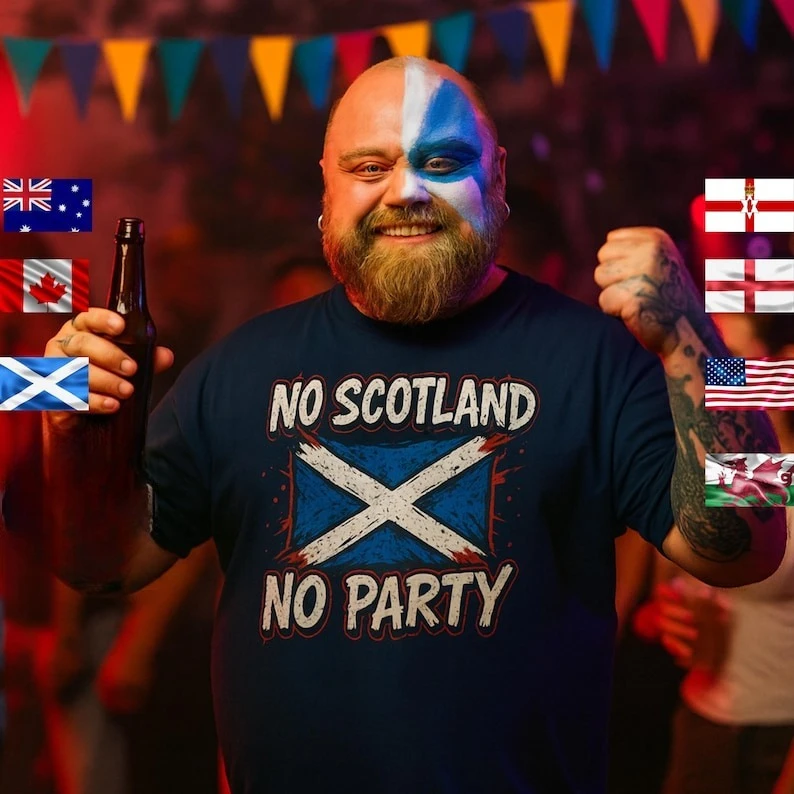 No Scotland No Party Unisex T Shirt Scottish Football Fan Game Day ...