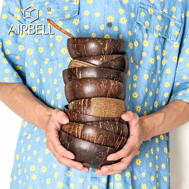 Natural-Coconut-Bowls-And-Spoons-Set-Creative-Coconut-Shell-Eco ...