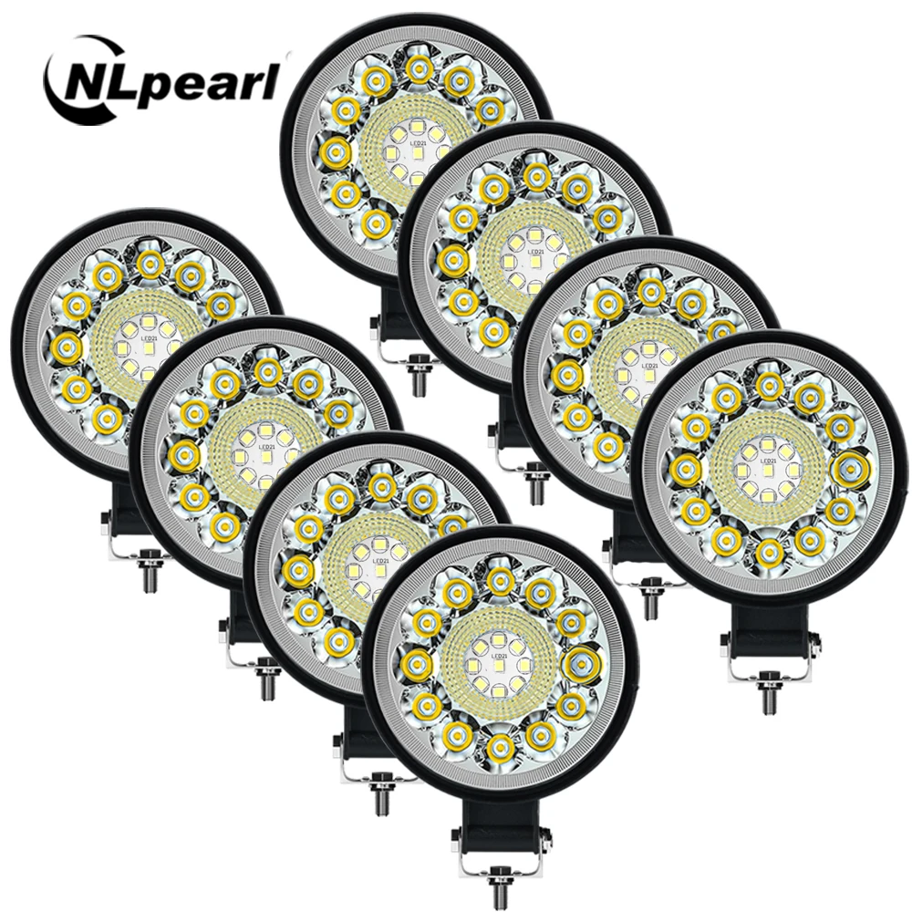 NLpeal 12V 24V LED light Bar Spotlight 96W Car Work Light For Jeep ...