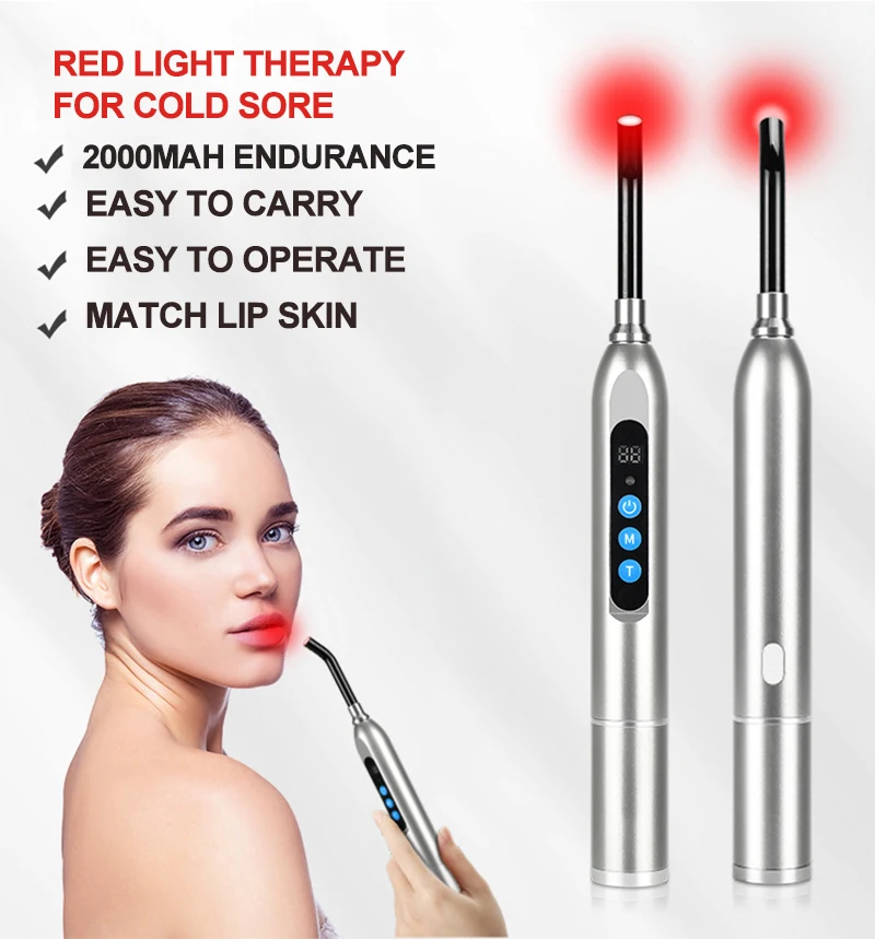 Red Light Therapy Device Wireless LED Near Infrared Cold Sore And ...