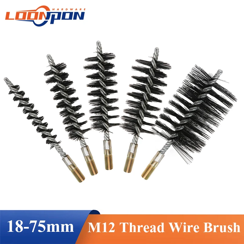 Loonpon M12 Thread Wire Brush Metal Handle 18-75mm Brush Working ...