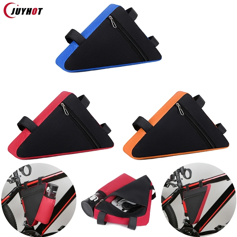 Large Bicycle Triangle Bag Bike Front Tube Frame Saddle Storage Bags ...