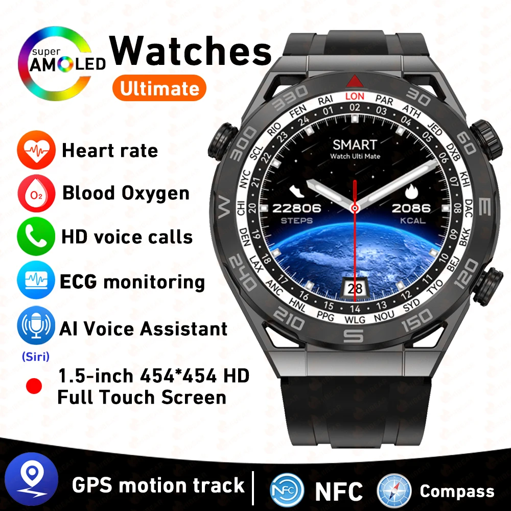 2023-New-NFC-ECG-PPG-Bluetooth-Call-Smartwatch-GPS-Tracker-Motion ...