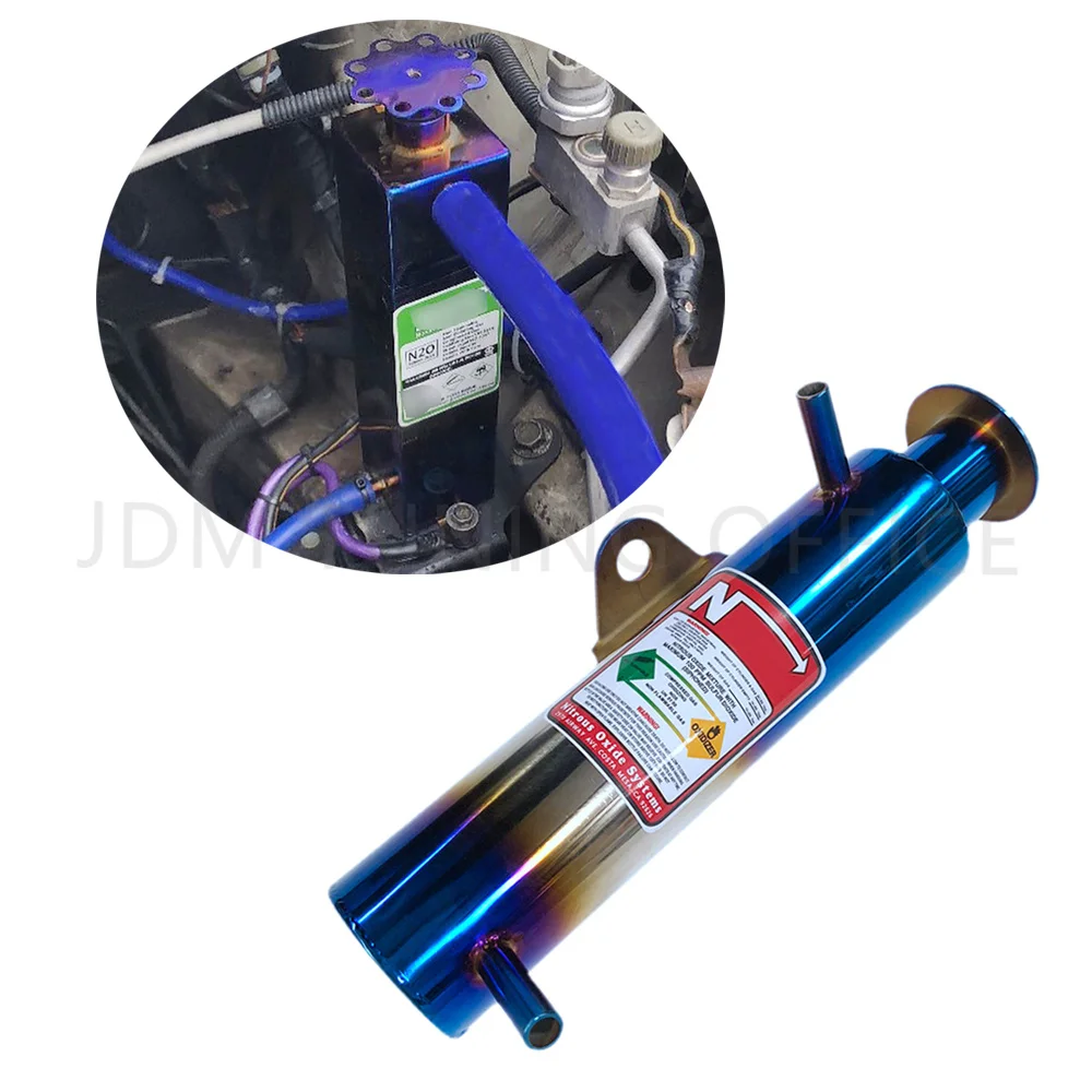 JDM 240mm Universal Burnt Blue Radiator Coolant Cooling 500ML Aluminum ...