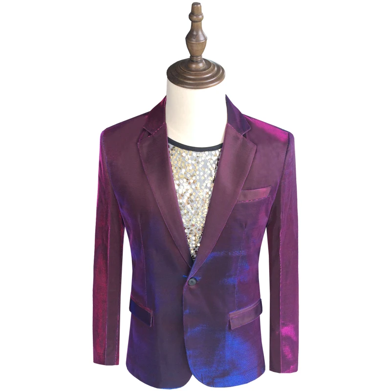 Glitter-Color-Changing-Suit-Jacket-Purple-Stage-Costume-Man-Clothing ...