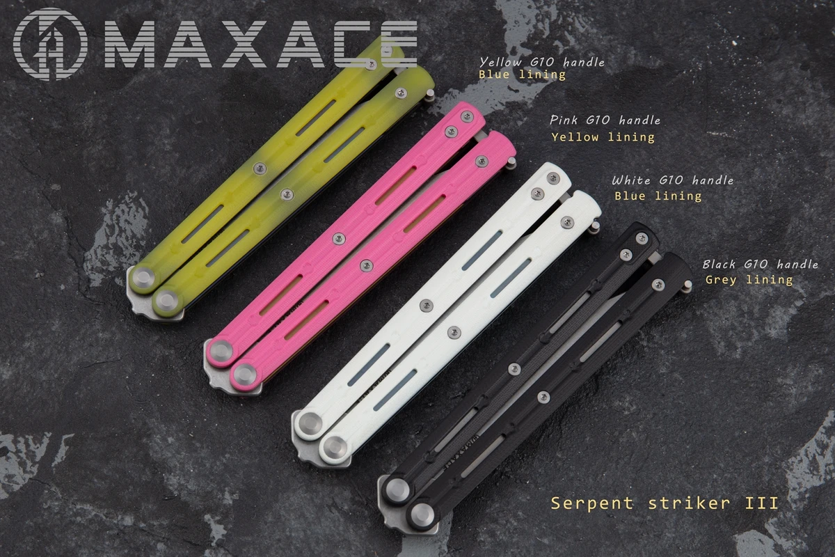 Maxace cuchillo de entrenamiento de mariposa Serpent Striker 3, mango ...
