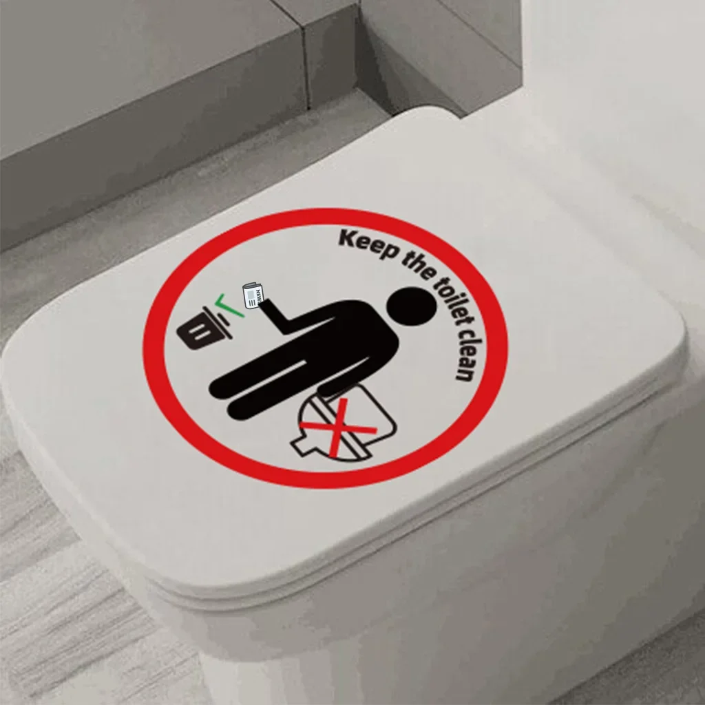 Creative-Toilet-Seat-Stickers-Self-Adhesive-Toilet-Lid-Decals-Wall ...