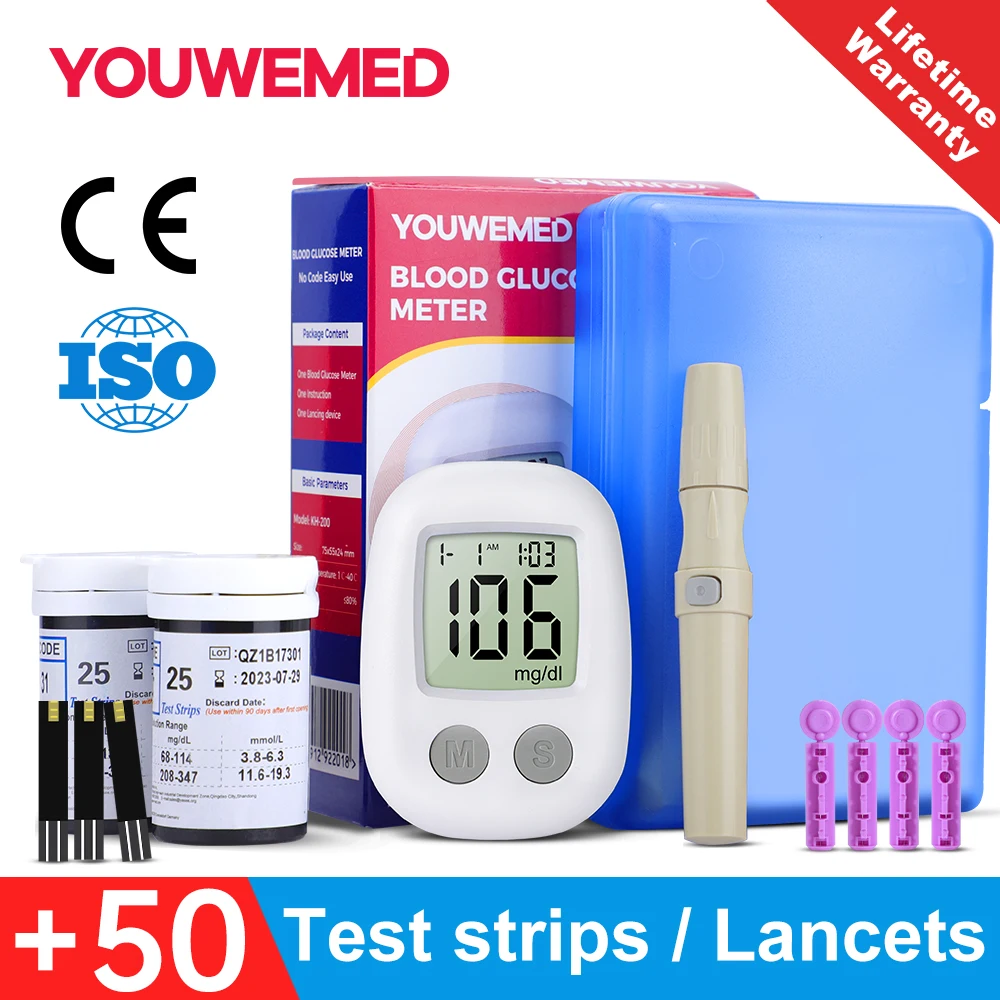 Blood-Glucose-Meter-Glucometer-Diabetes-Medical-Devices-with-Test ...