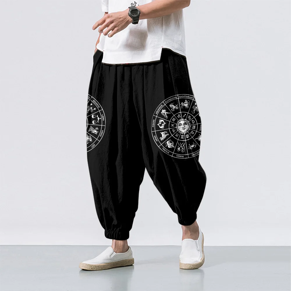 Constellation-Printed-Casual-Beach-Harem-Pants-Men-Hip-Hop-Nine-Points ...
