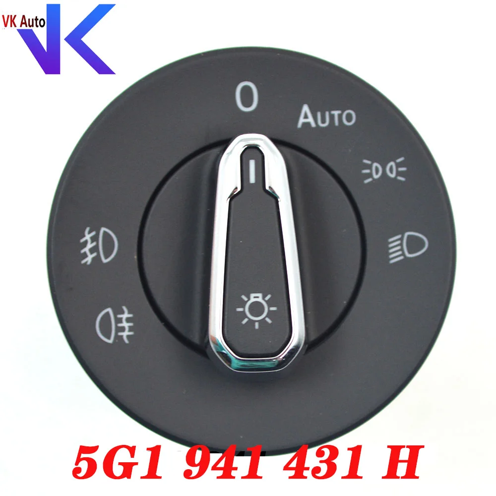 5G1941431H New Automatic Chrome Headlight Control Switch For VW Jetta ...