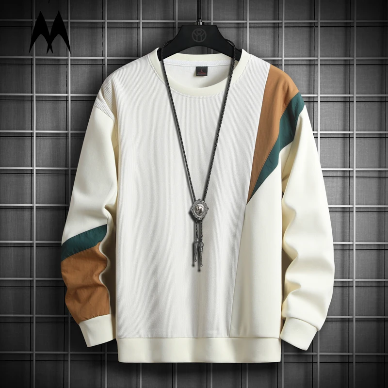 Solid-Color-Patchwork-Sweatshirt-Mens-2023-Spring-Autumn-Harajuku ...