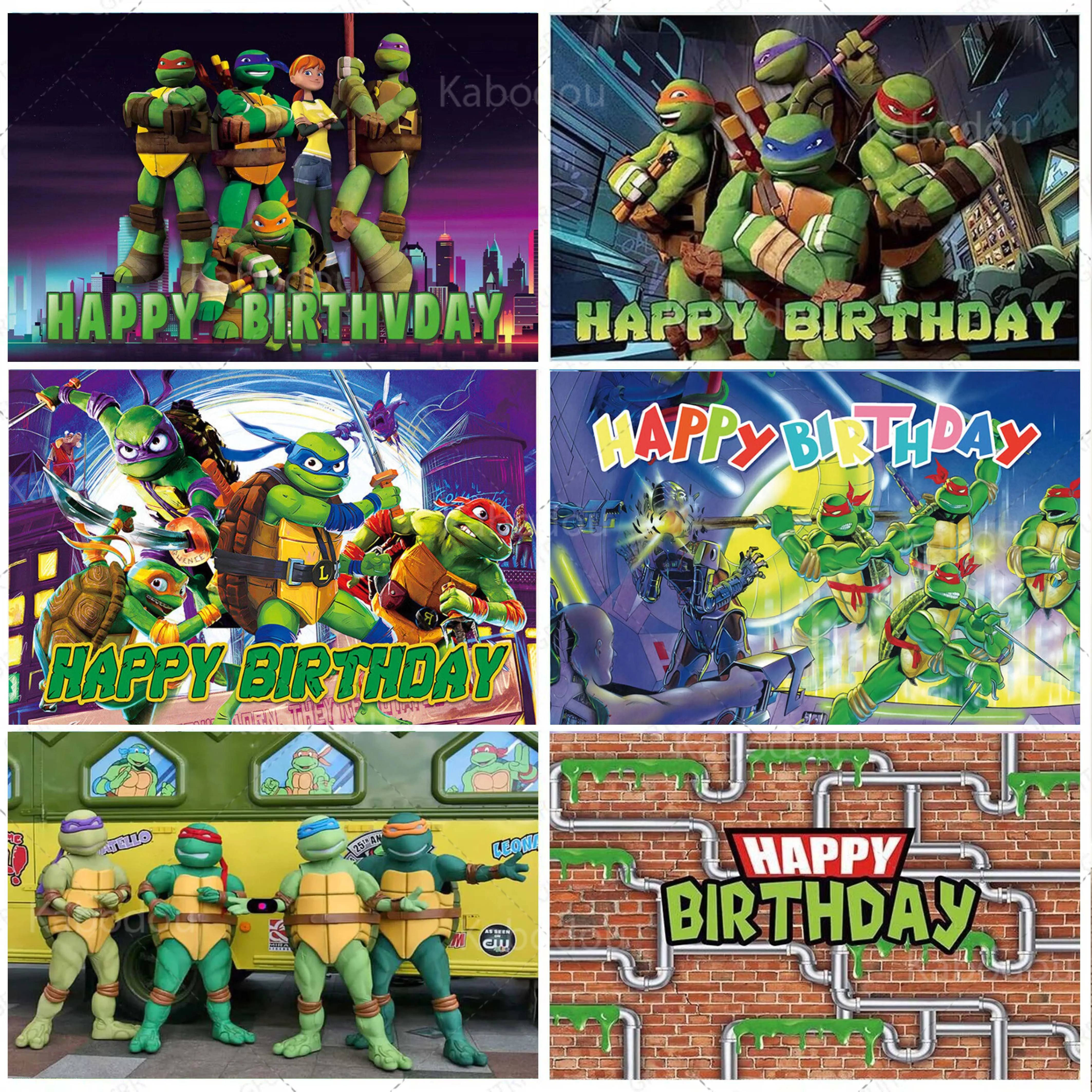 The-Ninja-Turtles-Backdrop-Cloth-Kids-Birthday-Party-Banner-Decoration ...