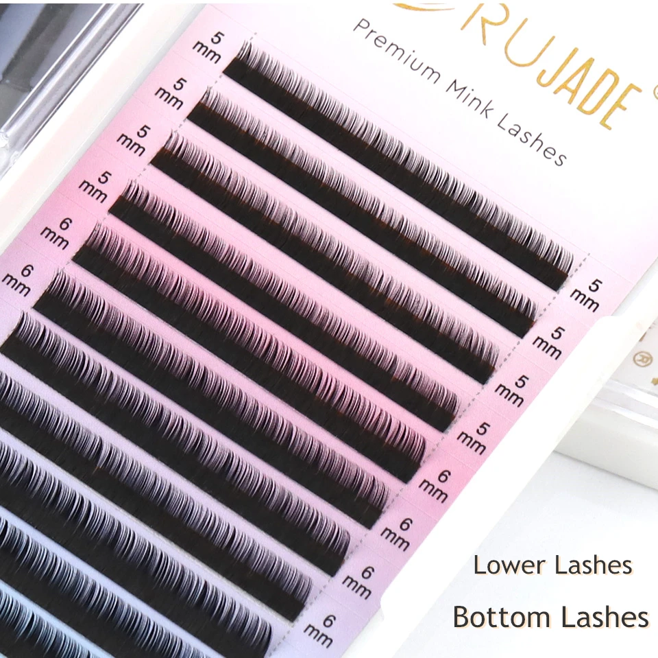Rujade Bottom Lower Lashes 5mm 6mm 7mm 8mm Short Sizes Under Eyelashes ...