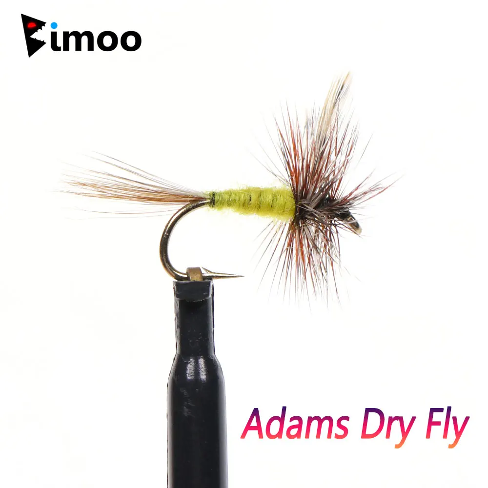 Bimoo-6PCS-10-16-Grizzly-Brown-Hackle-Adams-Dry-Fly-Barbed-Fly-Hook-May ...