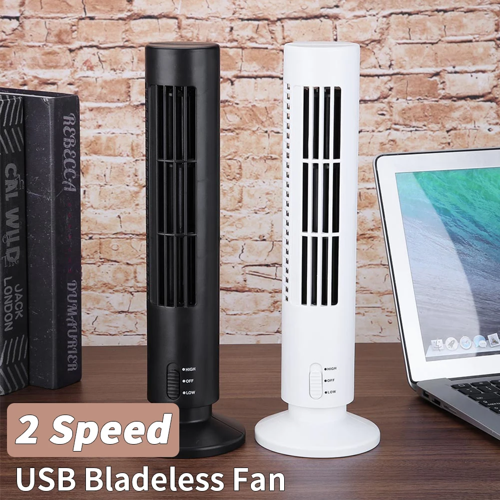 Bladeless-Tower-Fan-Quiet-Adjustable-2-Speed-Settings-USB-Cooling-Fan ...