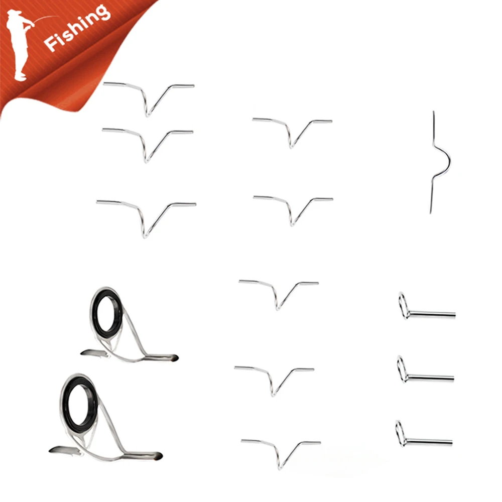 Mixed Size Fly Rod Guides Set Fishing Rod Pole Repair Kit Line Guides ...