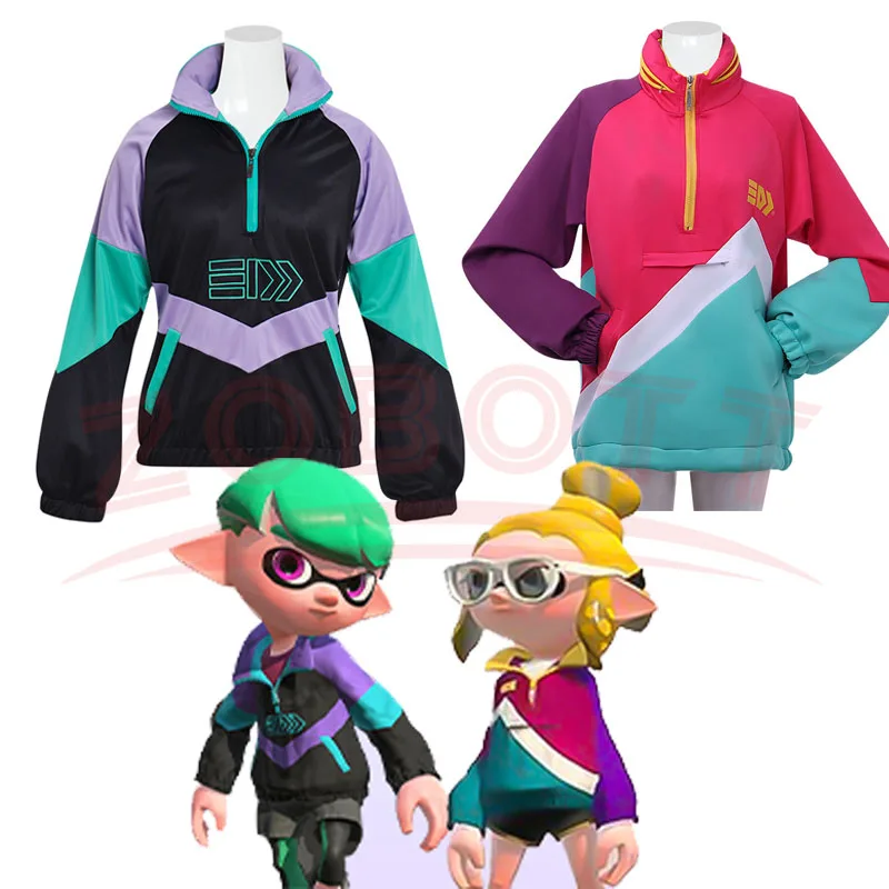 Disfraz-de-Splatoon-para-hombre-y-mujer-sudadera-informal-con-capucha-y ...