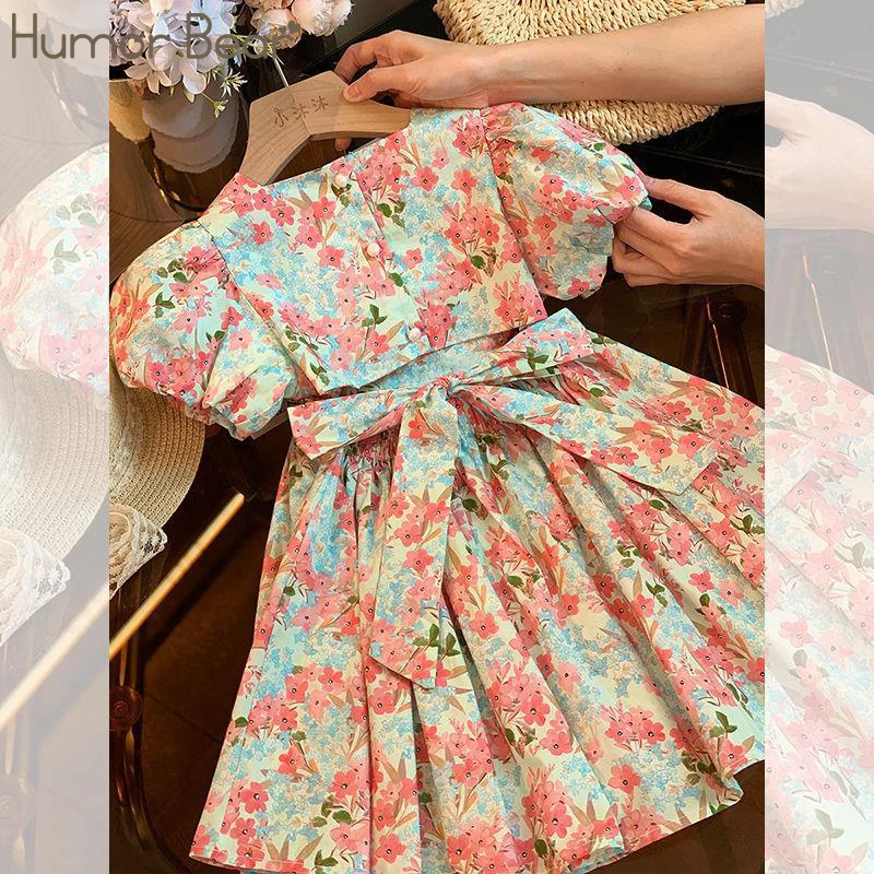 Humor Bear Girls' Fragmented Flower Dress Korean New Summer Sweet ...