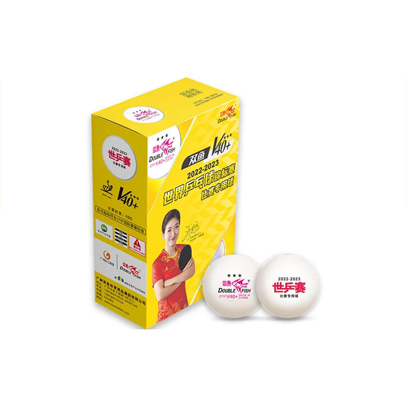Double fish V40 + table tennis ball, ITTF world TT, 3 stars, ABS ...