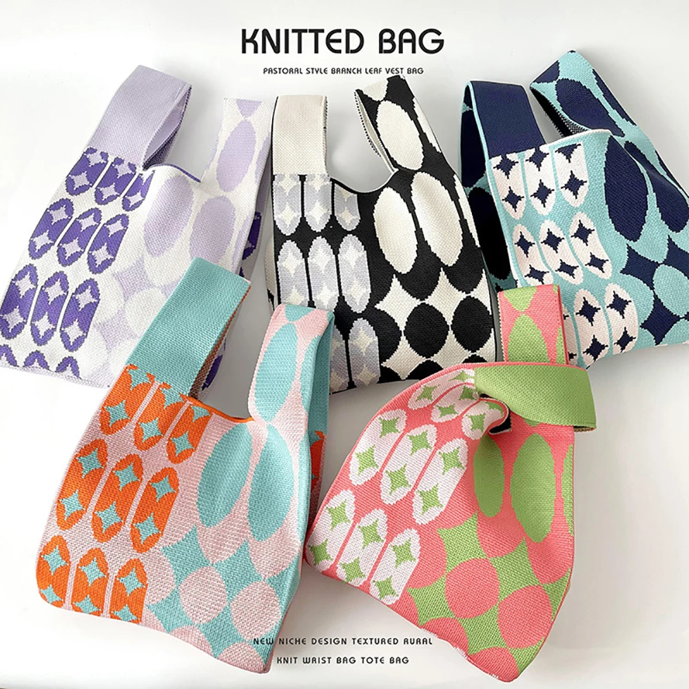 Handmade-Knit-Handbag-Women-Mini-Knot-Wrist-bag-Female-Casual-Color ...