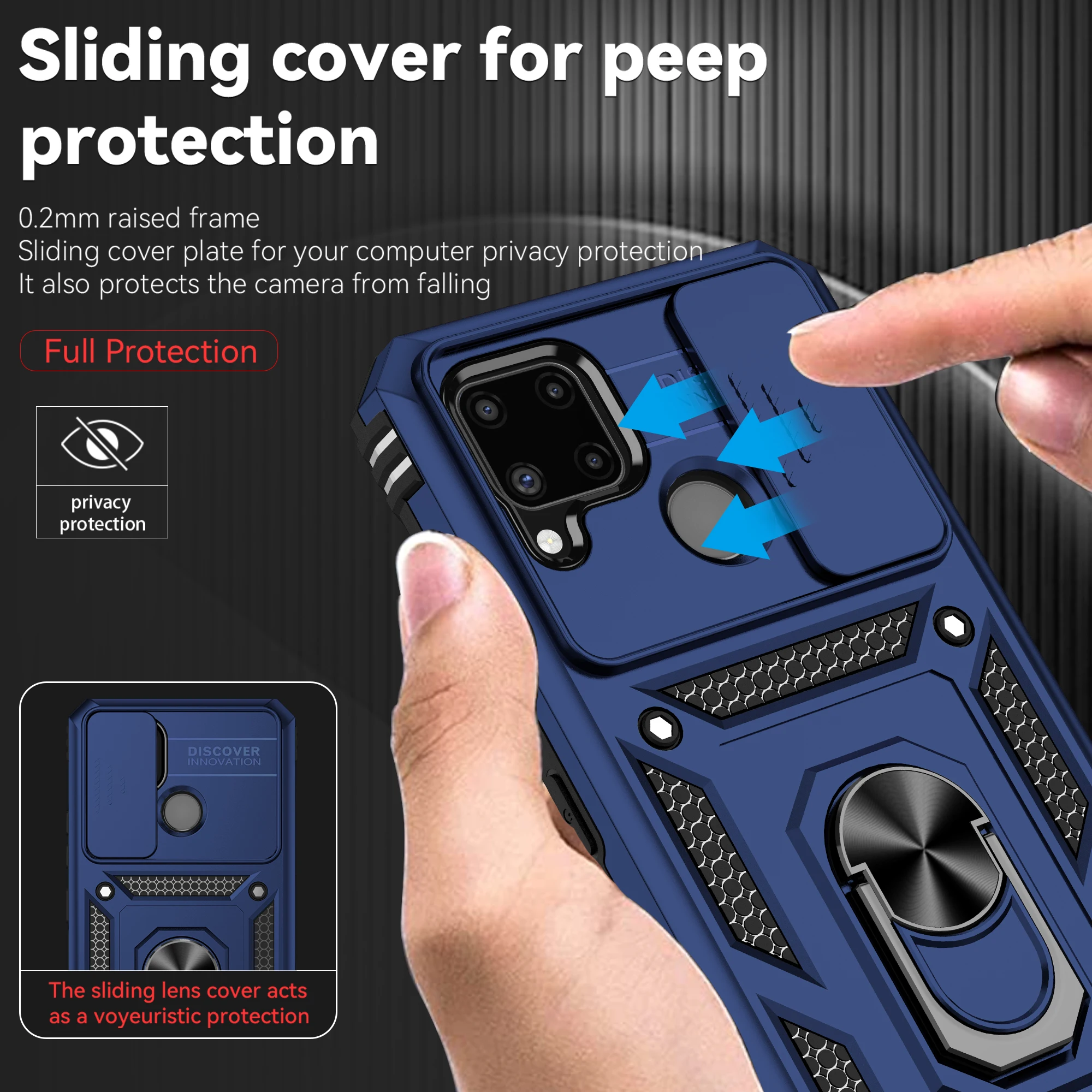 Ring-Stand-Cover-For-Oppo-Realme-C11-2021-RMX3231-Armor-Anti-fall ...