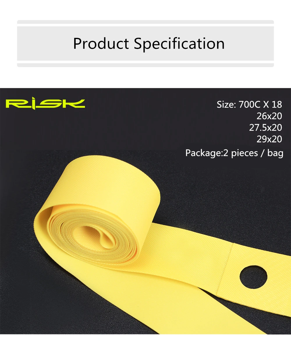 2pcs-RISK-Bicycle-Rim-Strip-Tire-Liner-Tube-Protector-PVC-Rim-Tape-for ...