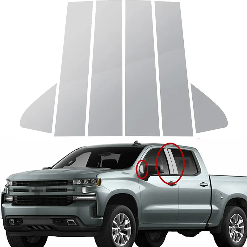 Vinyl Pillar Trim Covers For 2020-2021 Chevy Silverado Window Pillar ...