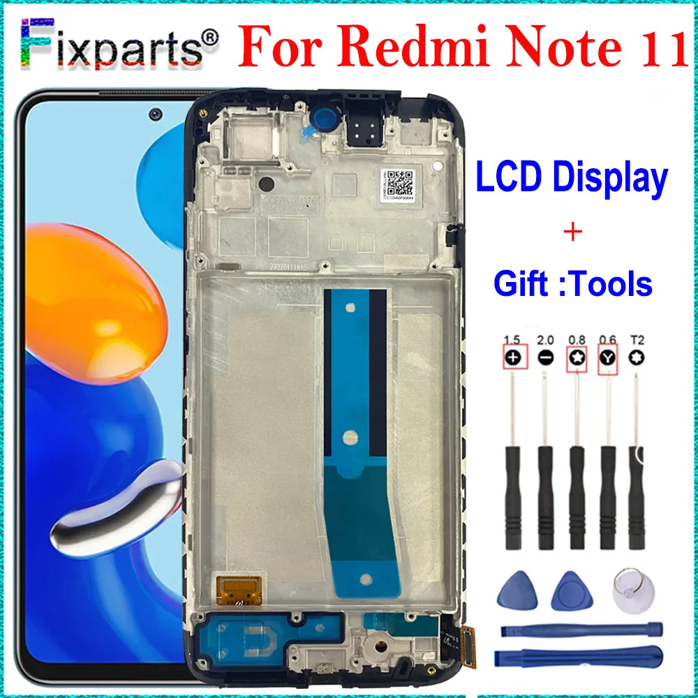 Tested 6.43" For Xiaomi Redmi Note 11 LCD Display Screen Replacement ...