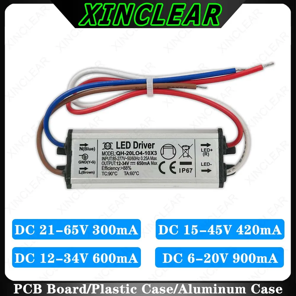 LED Driver 7W 10W 12W 15W 18W 20W Power Supply DC 21-65V 15-45V 12-34V ...