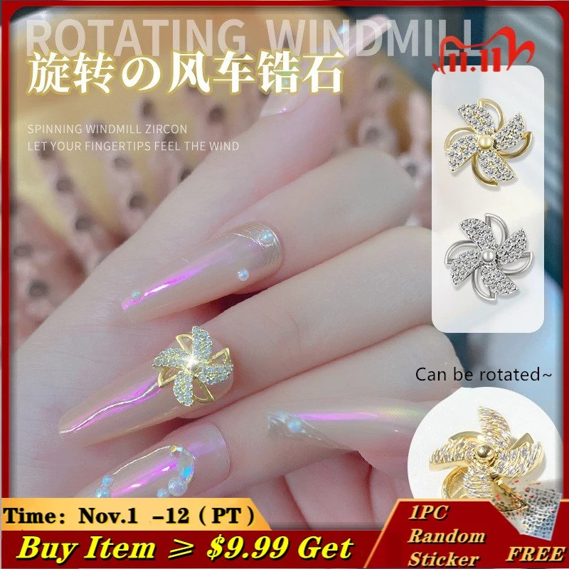 1pc Spin Rotating Snowflakes Zircon Rhinestones Super Shining Full ...