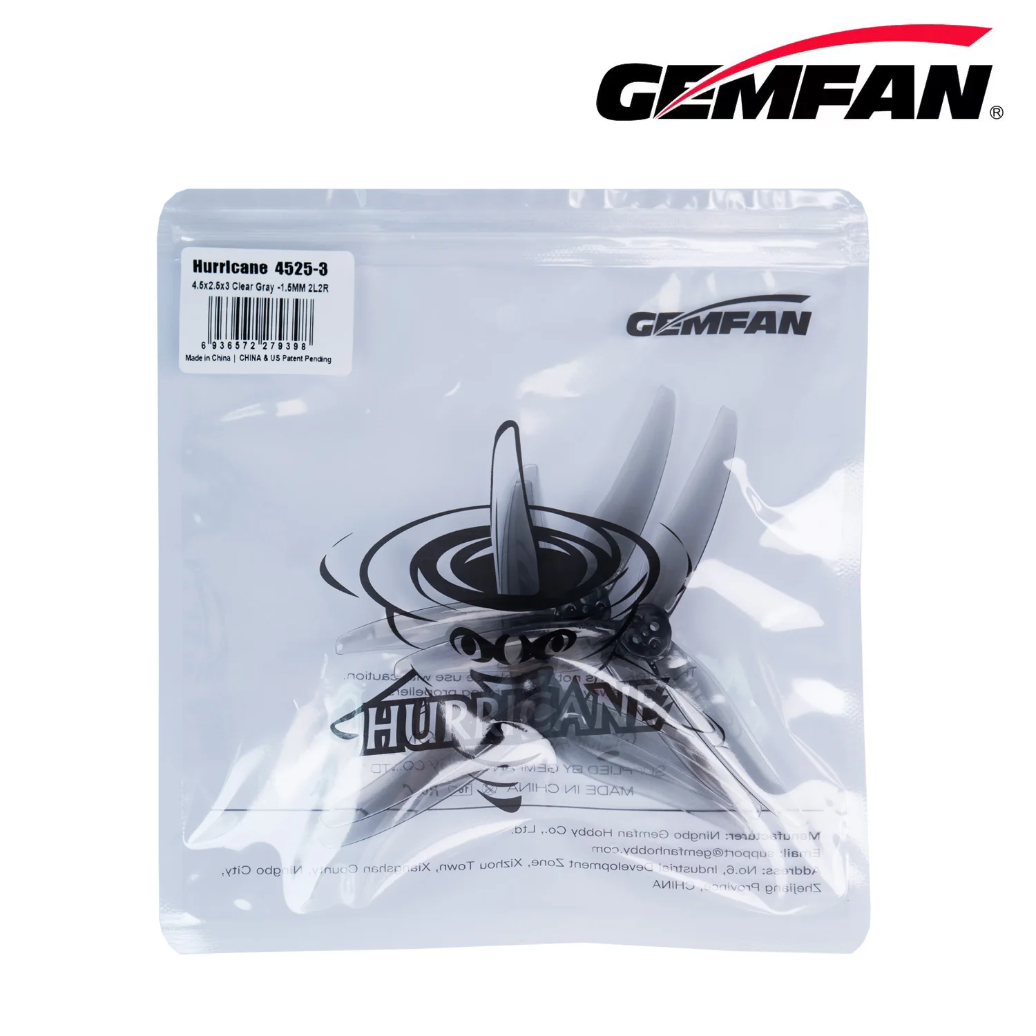 Gemfan T-Mount 1.5mm 3-Blade Propeller 4023 / 4525 - 2CW+2CCW / Bag ...