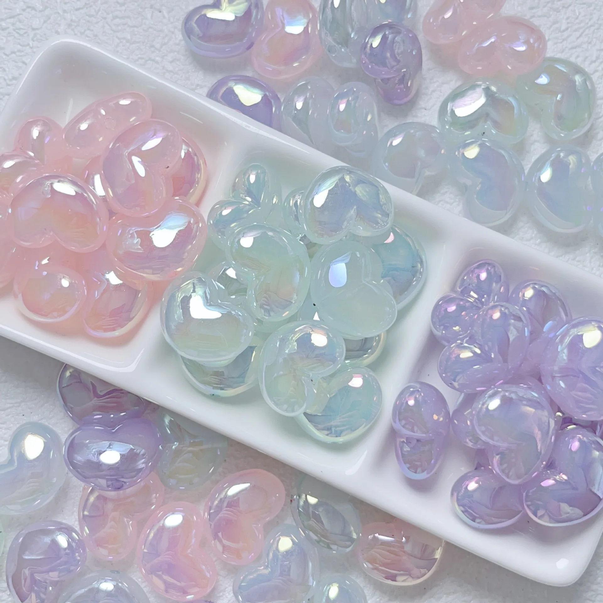 UV Jelly Crystal Fat Love Heart Beads For Jewelry Making DIY ...