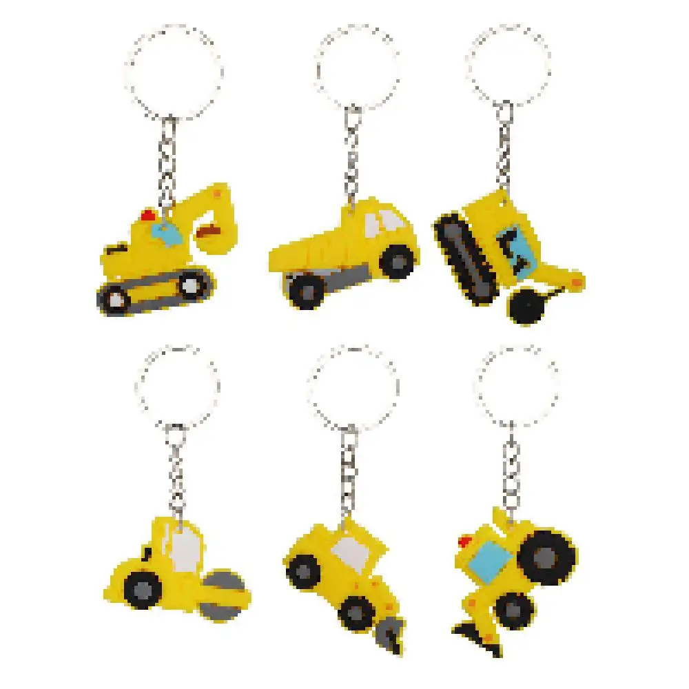 1pcs-Cute-Cartoon-Engineering-Car-Key-Chain-Tractor-Pvc-Key-Rings-Car ...
